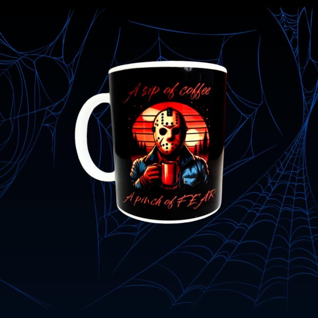 Jason Voorhees A Sip of Coffee A Pinch of Fear Mug - Etsy