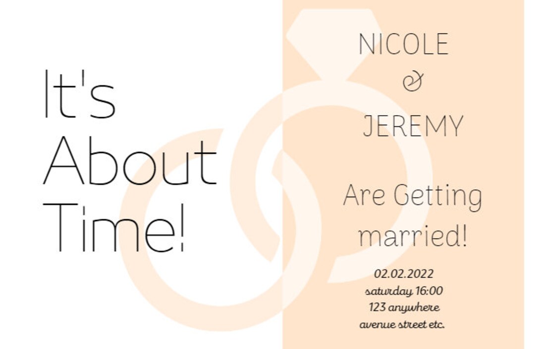 It's About Time! Downloadable Wedding Invitation - Etsy