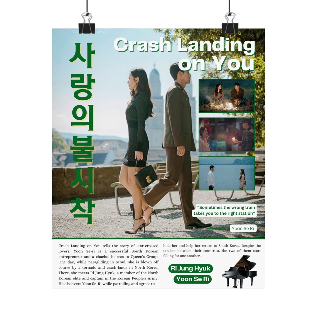 Crash Landing on You text Poster - Etsy