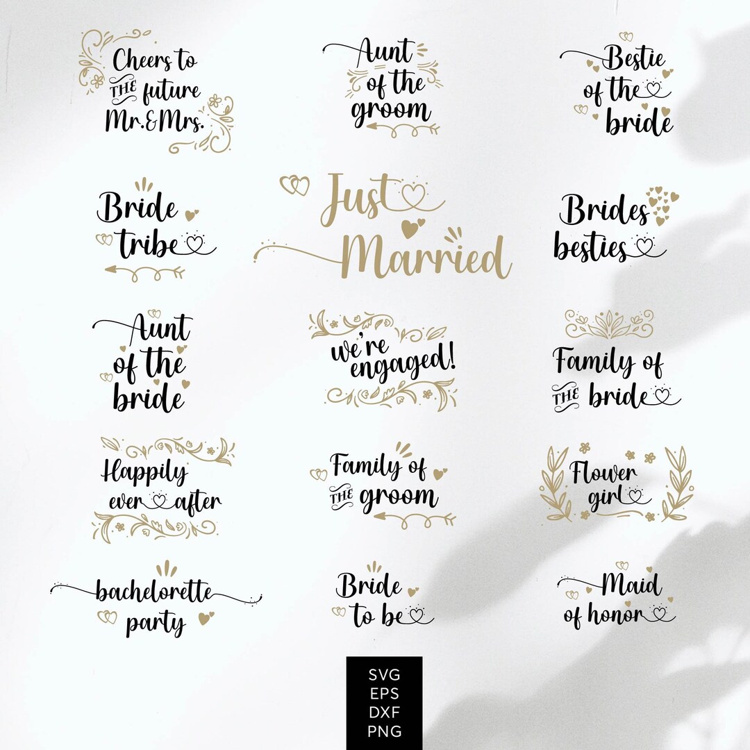 Bridal Party SVG Wedding Party Svg Cut File SVG DXF Files Svg Cricut ...