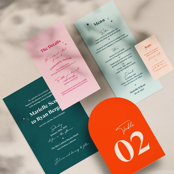 Colorful Invitations - Etsy