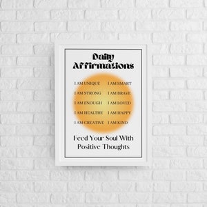 Printable Affirmation Poster Daily Affirmations Orange Aura Poster ...