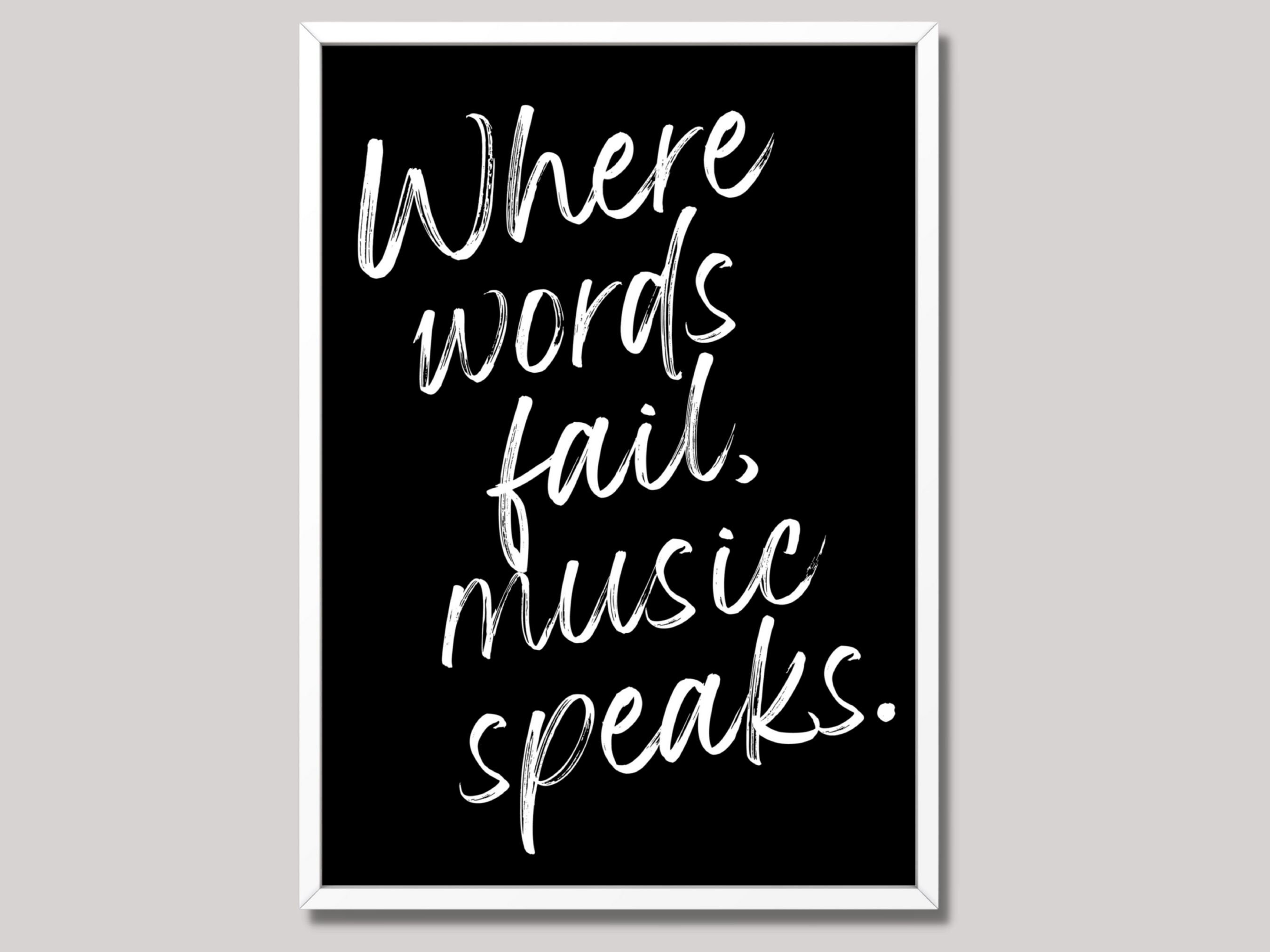 Where Words Fail Music Speaks, Wall Art, Definition, Printable ...
