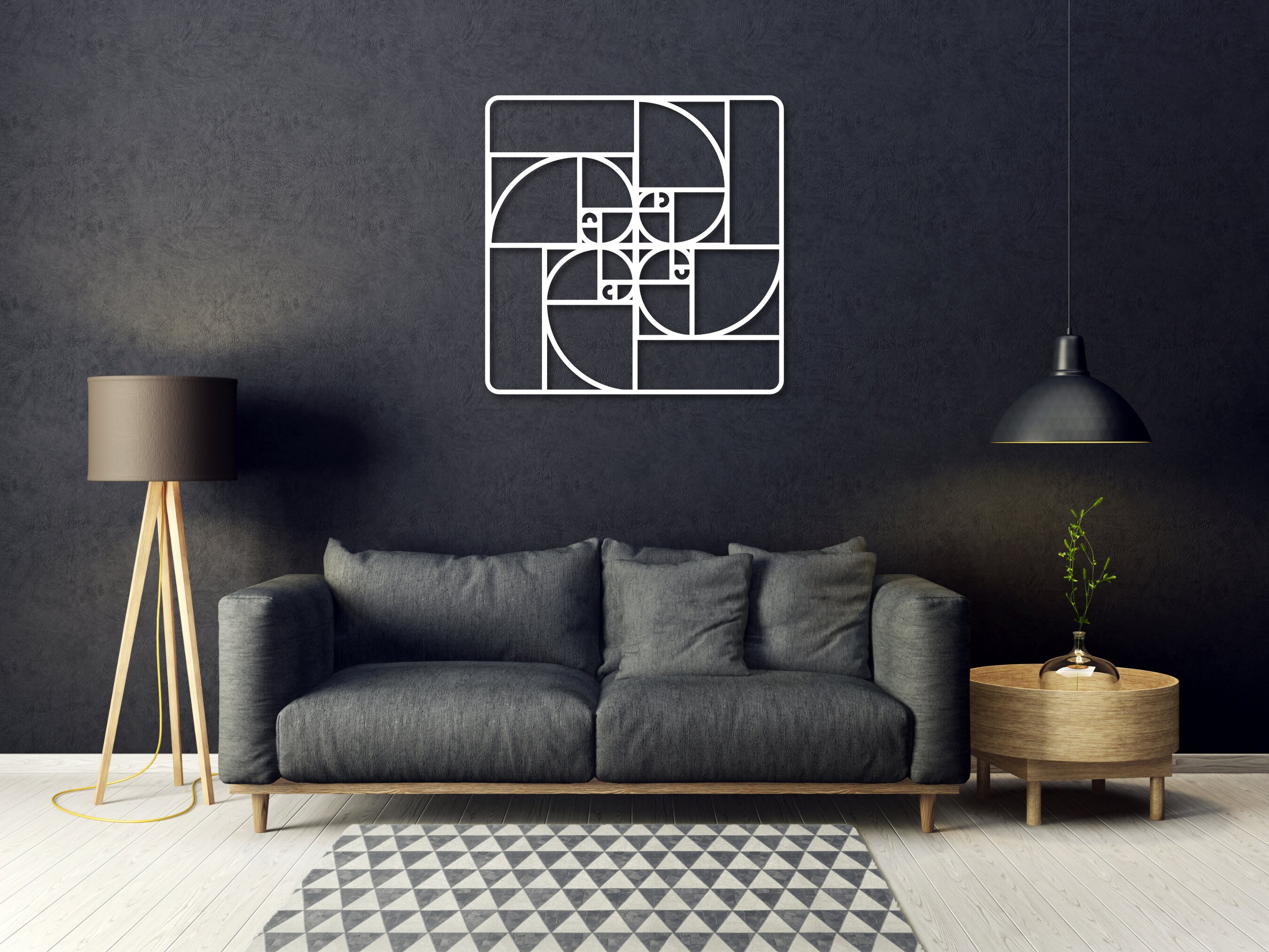 Golden Ratio, Fibonacci Spiral Metal Wall Art, Unique Modern Living ...