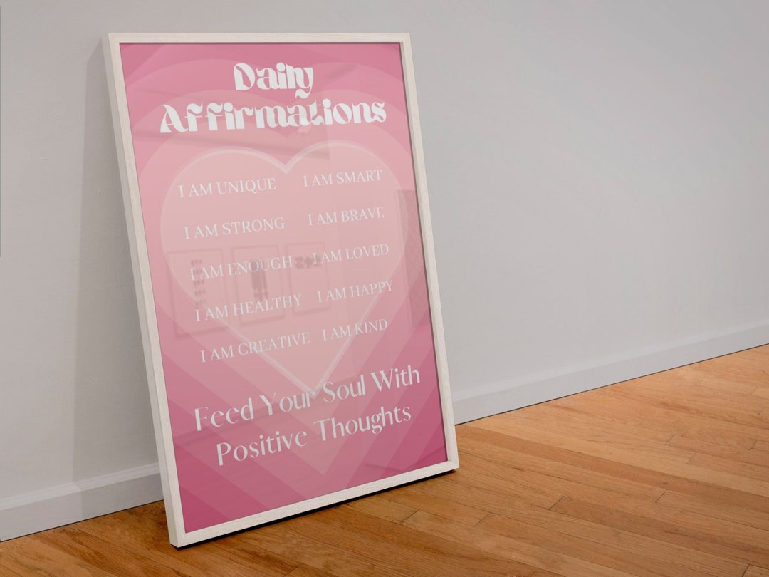Daily Affirmations Aura Poster Positive Affirmation Print Mental Health ...