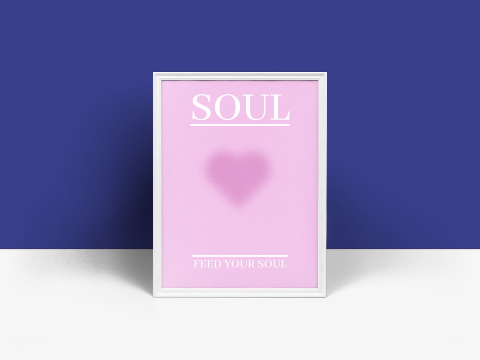 Positive Aura Poster Printable Soul Heart Print Pink Grainy Gradient ...