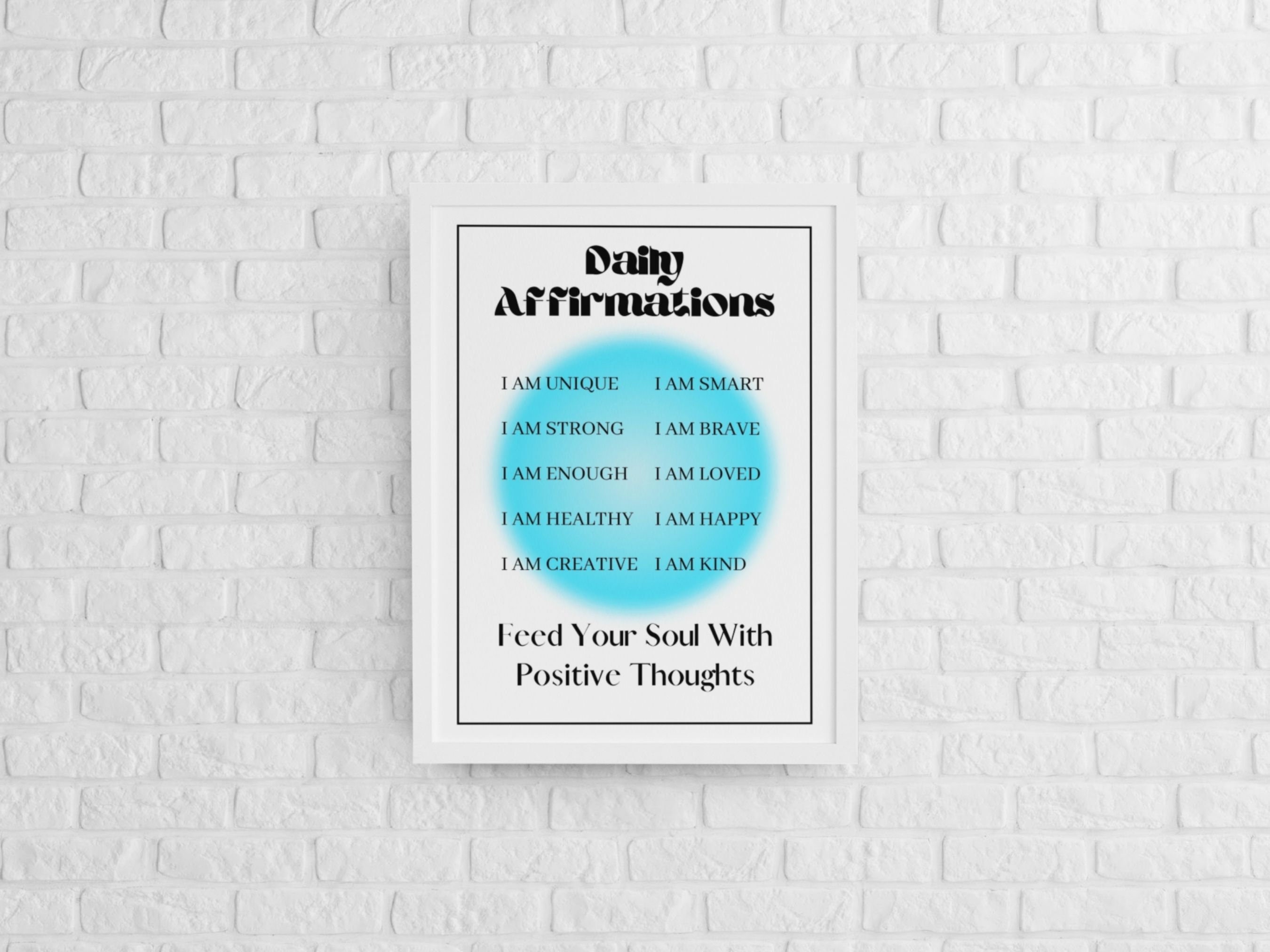 Printable Affirmation Poster Daily Affirmations Blue Aura Poster Mental ...