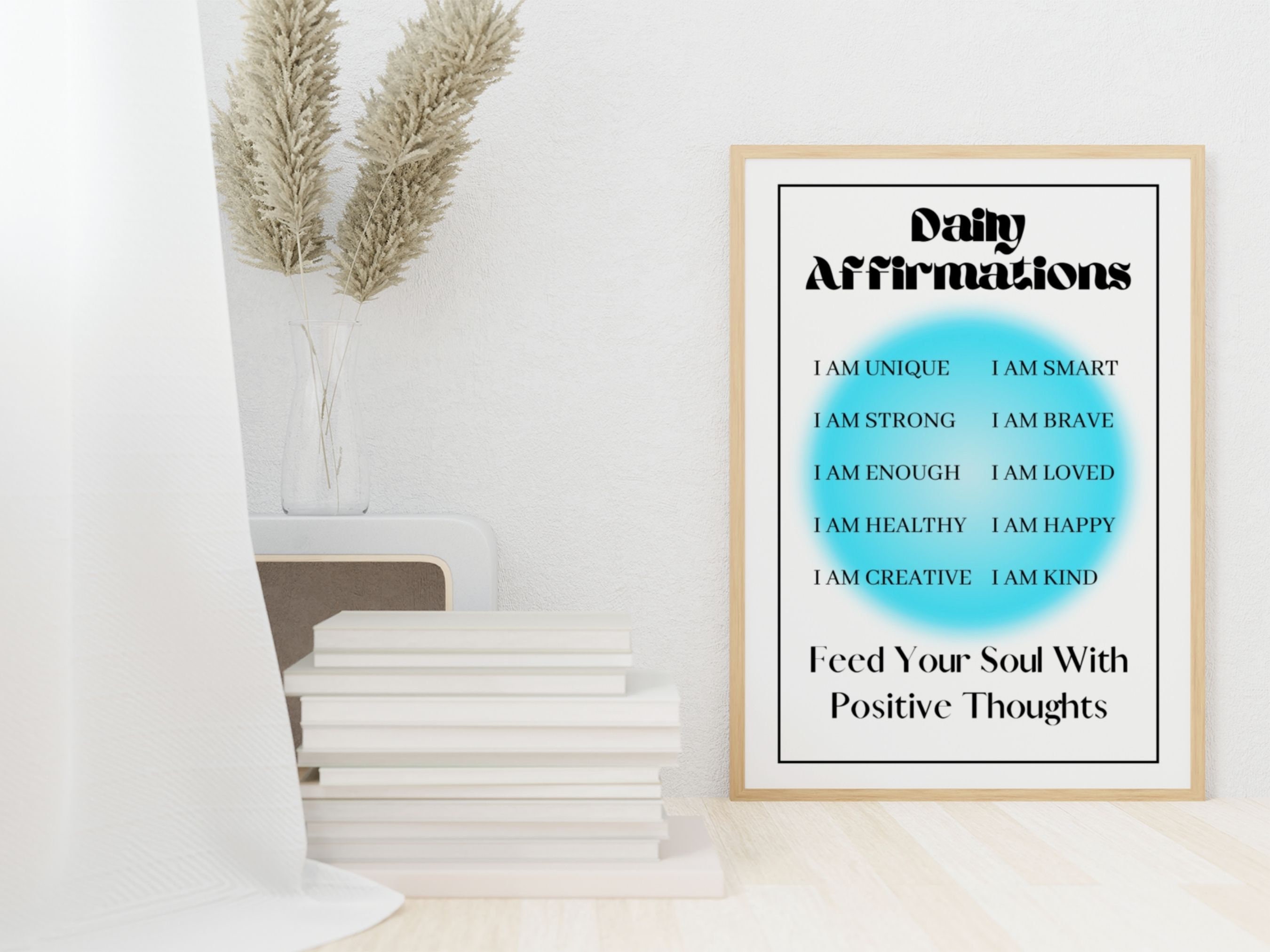 Printable Affirmation Poster Daily Affirmations Blue Aura Poster Mental ...