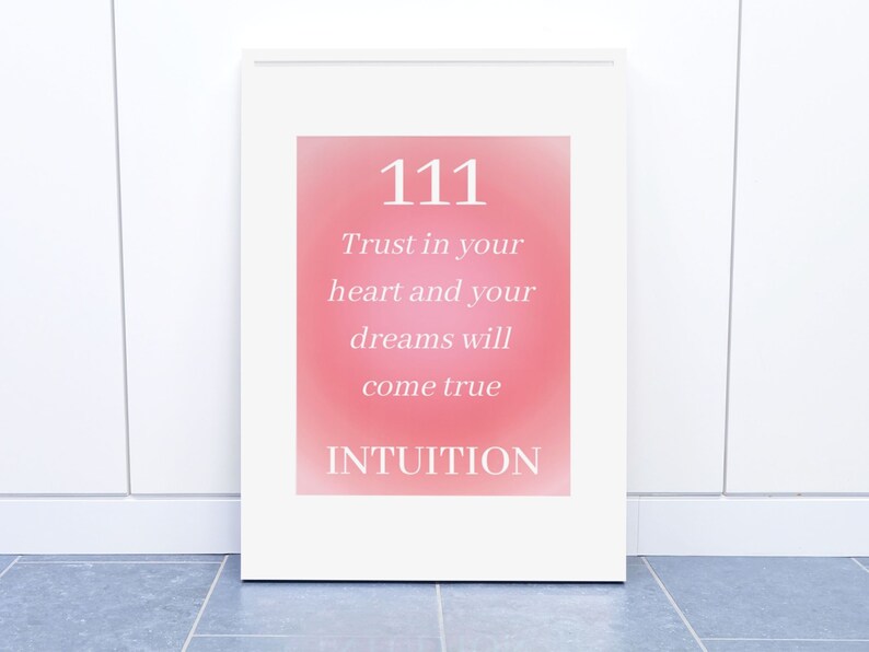 Printable Set of 9 Angel Number Posters Positive Aura Pink Grainy ...