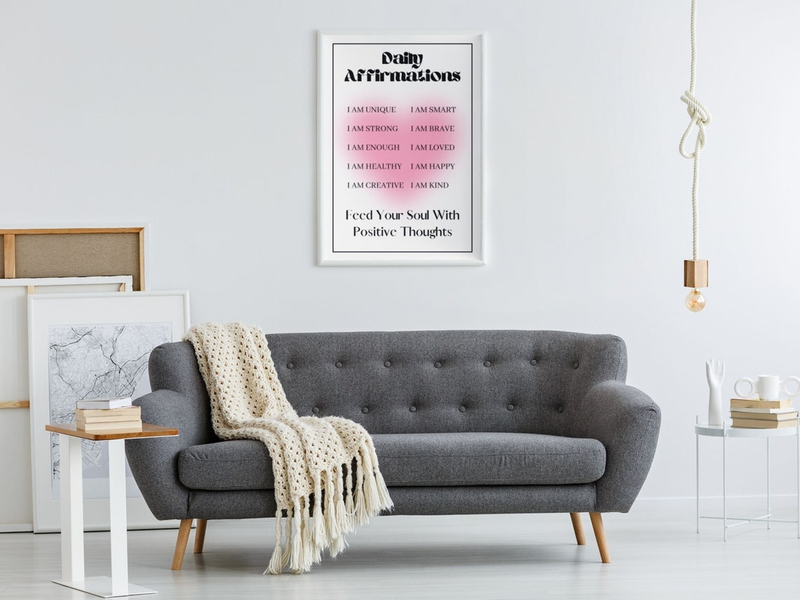 Pink Aura Poster Set of 3 Affirmation Poster Pink Gradient Poster Set ...