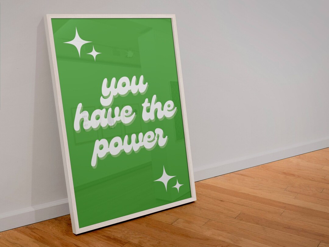 Green Affirmation Poster You Have the Power Digital Download Retro Aura ...