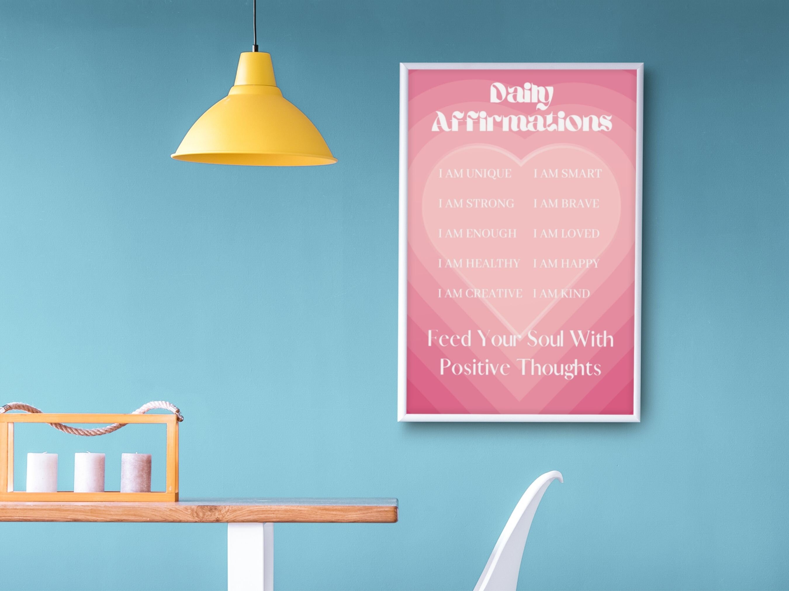Daily Affirmations Aura Poster Positive Affirmation Print Mental Health ...