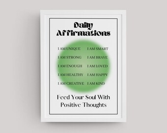 Printable Affirmation Poster Daily Affirmations Green Aura Poster ...