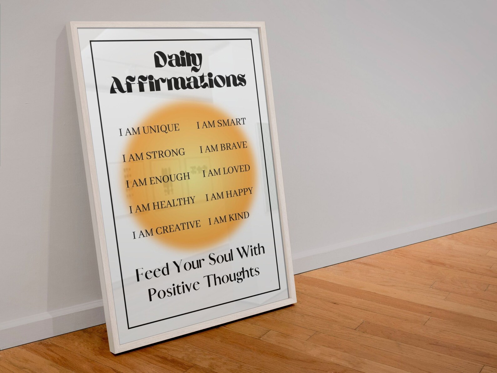 Printable Affirmation Poster Daily Affirmations Orange Aura Poster ...