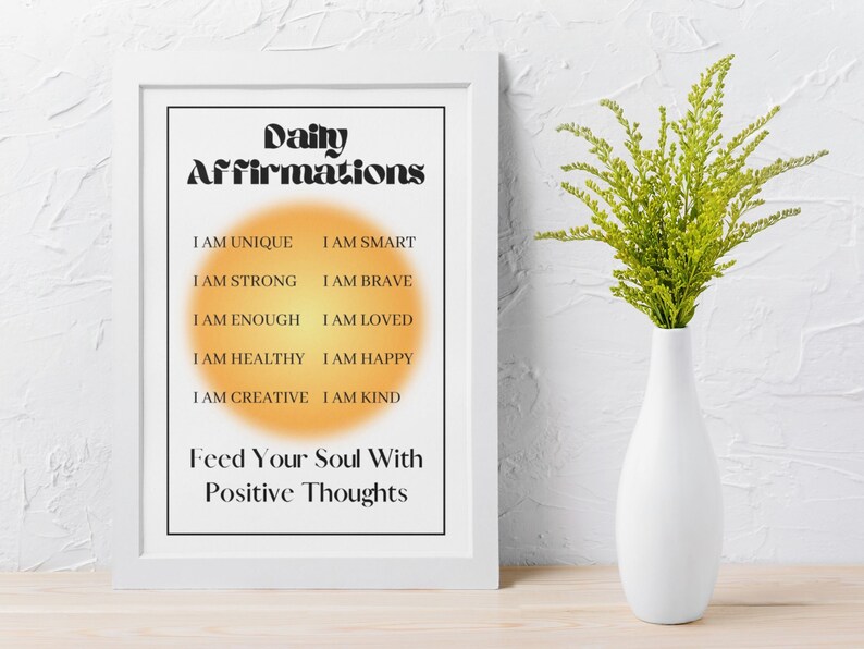 Printable Affirmation Poster Daily Affirmations Orange Aura Poster ...
