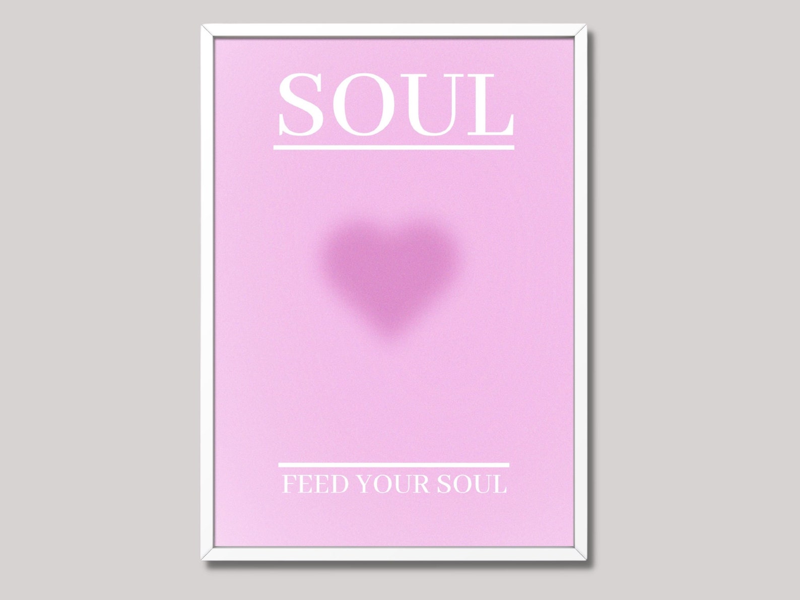 Positive Aura Poster Printable Soul Heart Print Pink Grainy Gradient ...