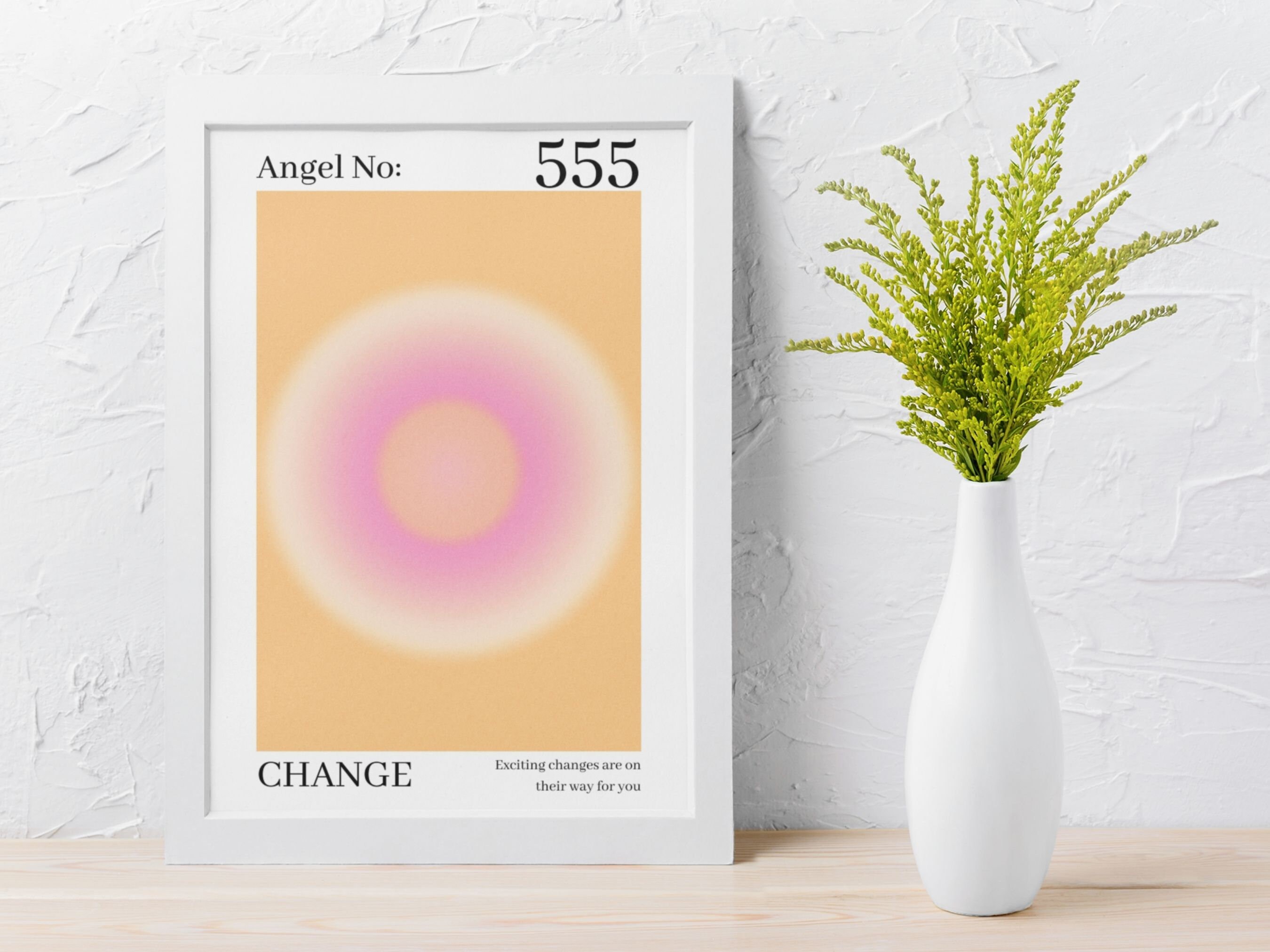 Angel Number 555 Printable Law of Attraction Print Aura Poster Retro ...