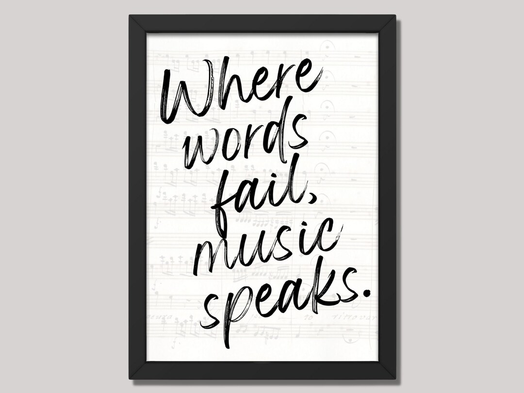 Where Words Fail Music Speaks, Wall Art, Definition, Printable ...