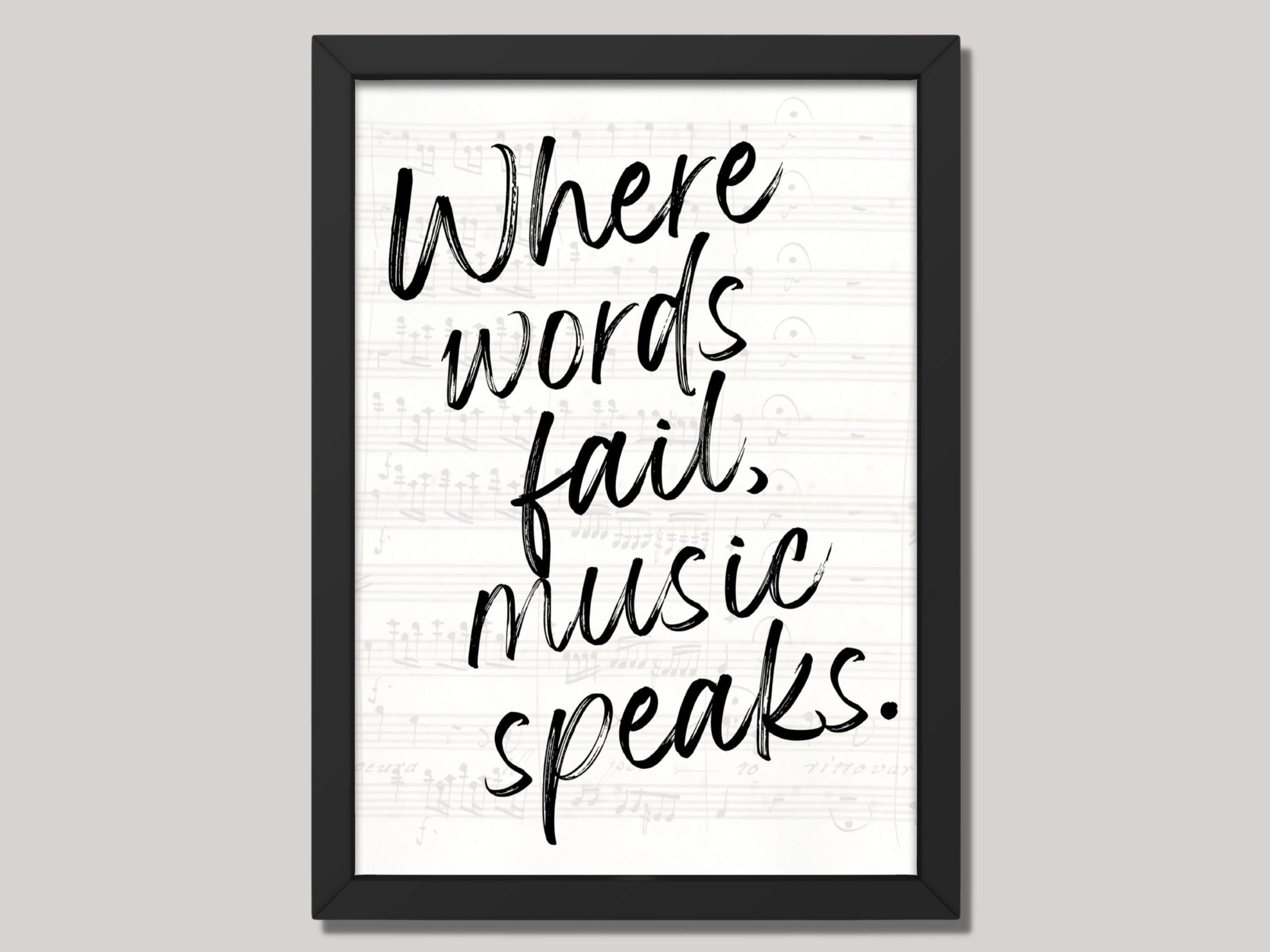 Where Words Fail Music Speaks, Wall Art, Definition, Printable ...