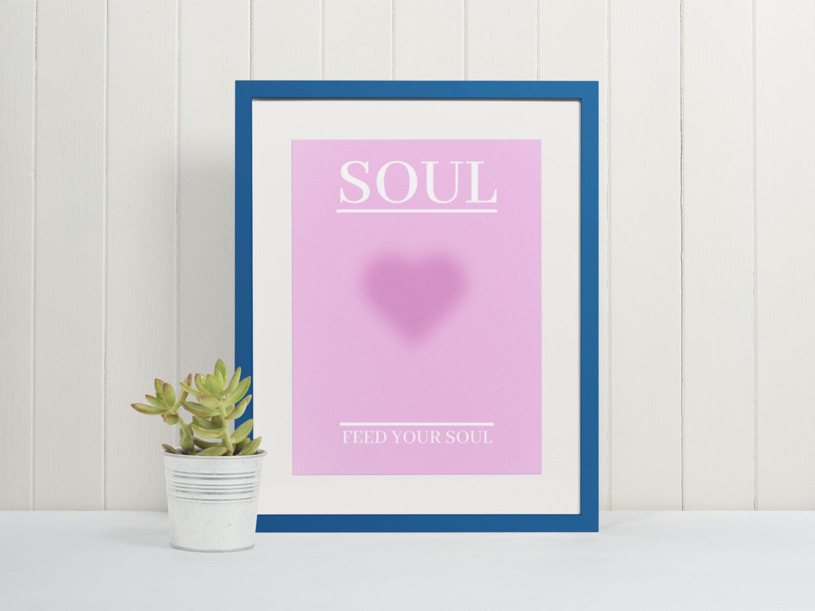 Positive Aura Poster Printable Soul Heart Print Pink Grainy Gradient ...