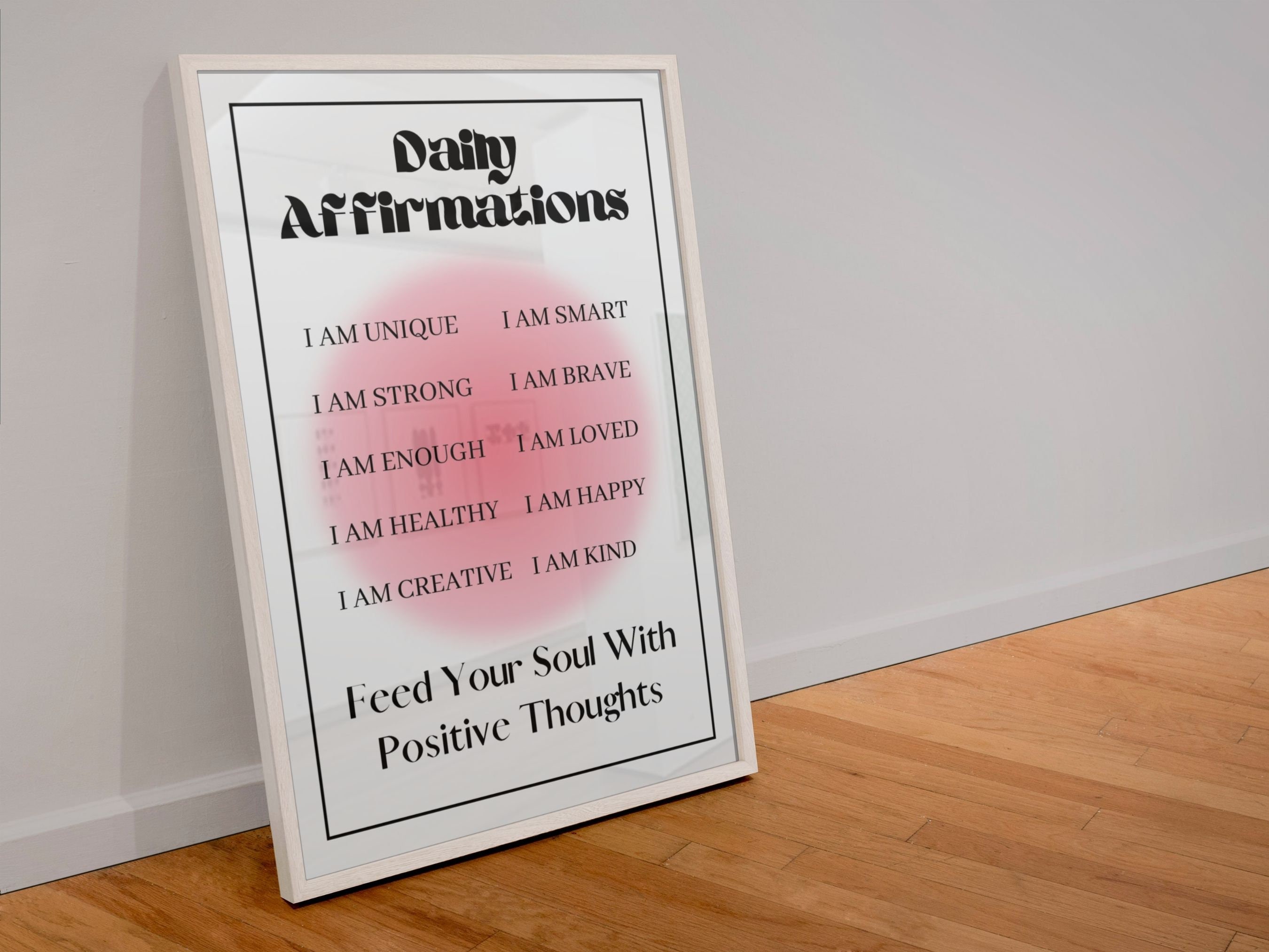 Printable Affirmation Poster Daily Affirmations Pink Aura Poster Mental ...