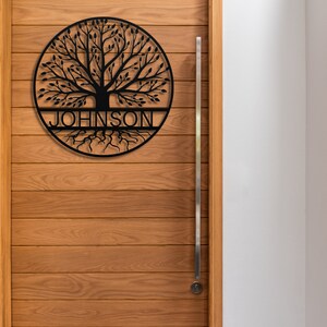 Custom Tree of Life Metal Wall Sign, Personalized Family Last Name Sign ...