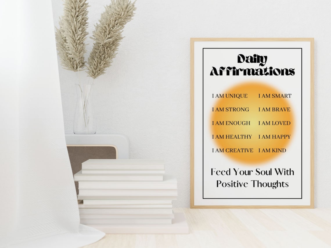 Printable Affirmation Poster Daily Affirmations Orange Aura Poster ...