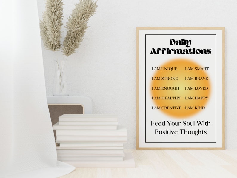 Printable Affirmation Poster Daily Affirmations Orange Aura Poster ...