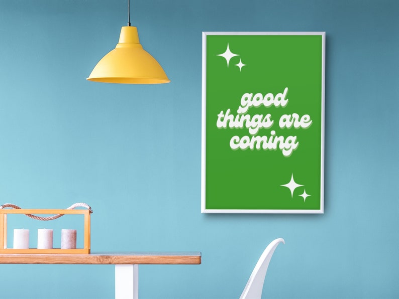 Green Affirmation Poster Digital Download Good Things Are - Etsy