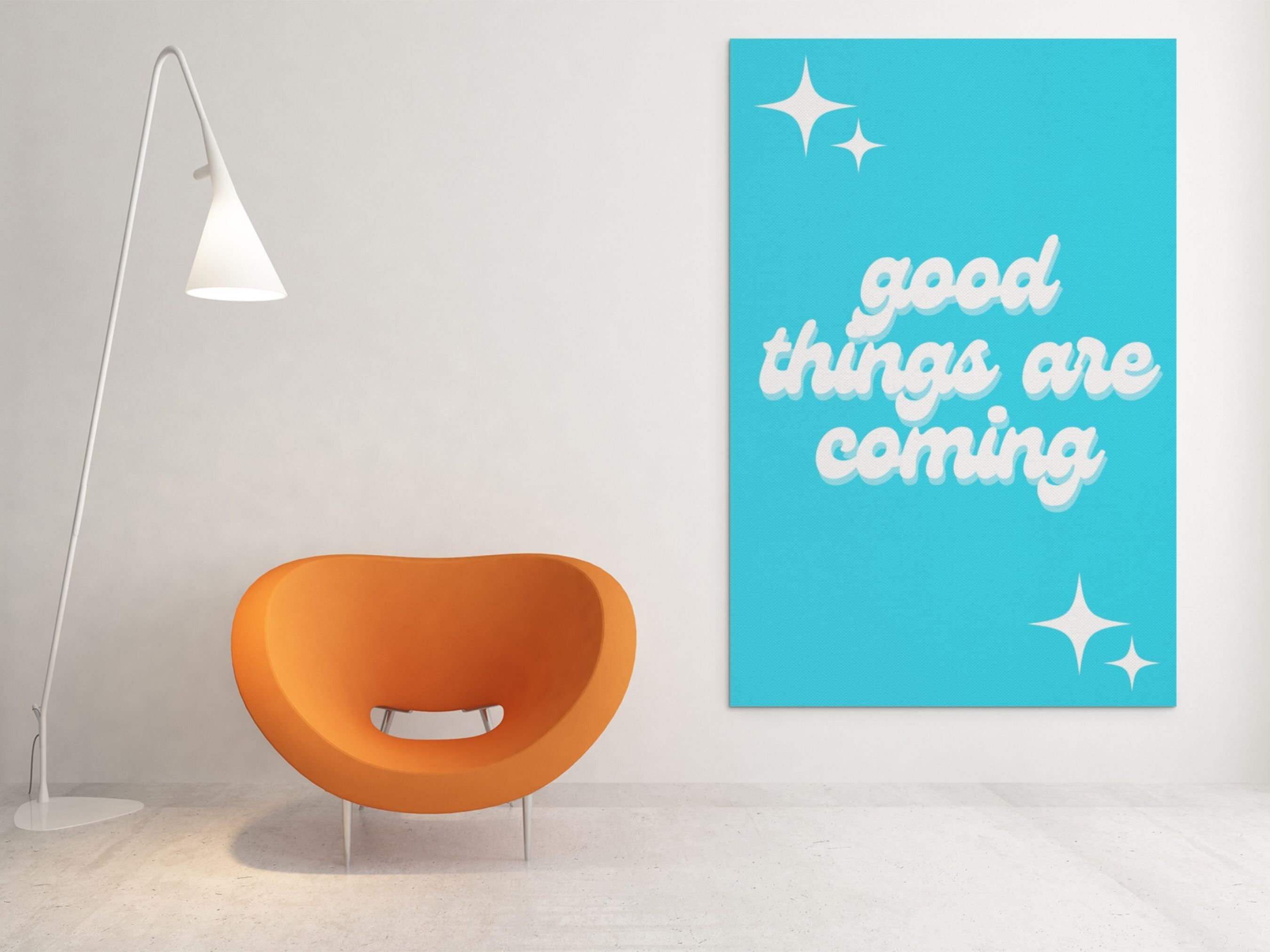 Blue Affirmation Poster Digital Download Good Things Are Coming Retro ...