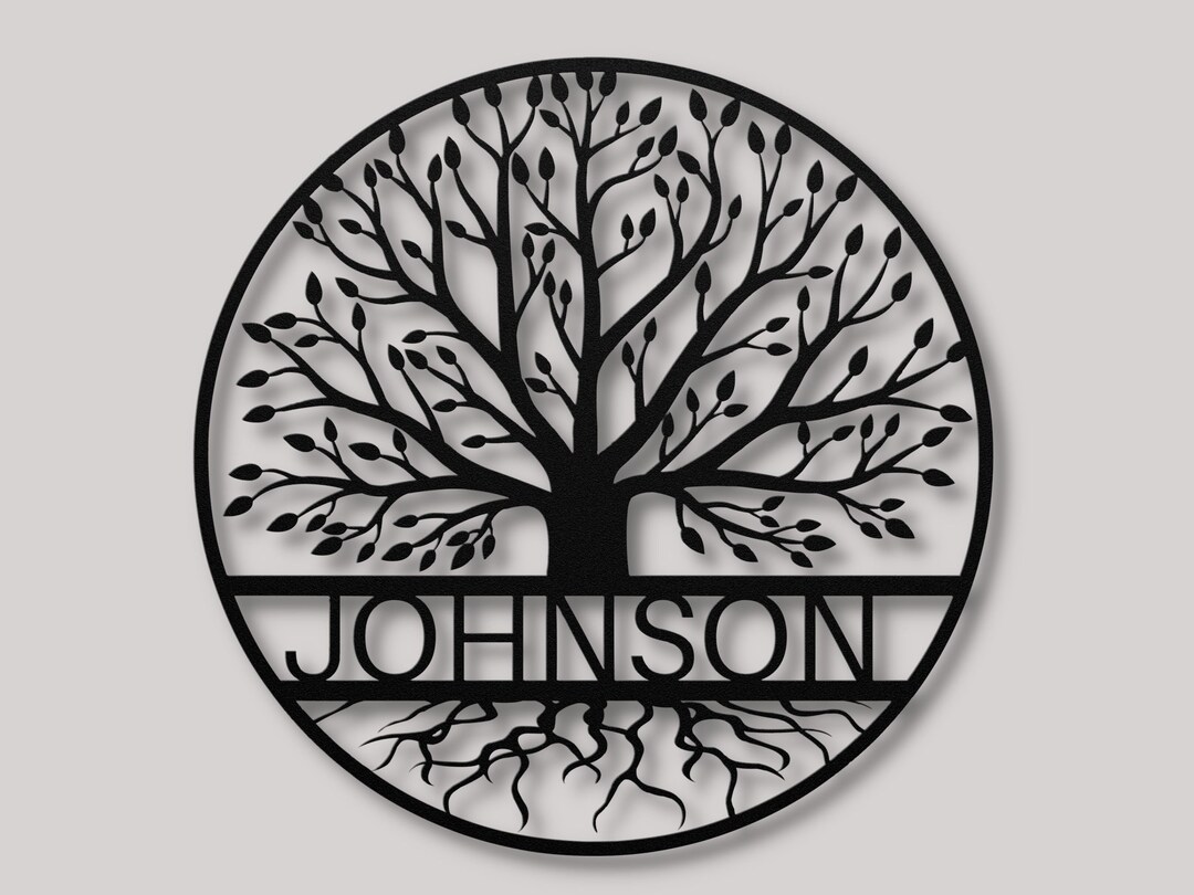 Custom Tree of Life Metal Wall Sign, Personalized Family Last Name Sign ...