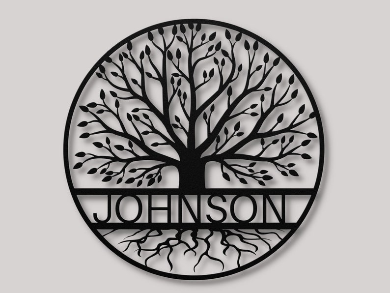 Custom Tree of Life Metal Wall Sign Personalized Family Last - Etsy