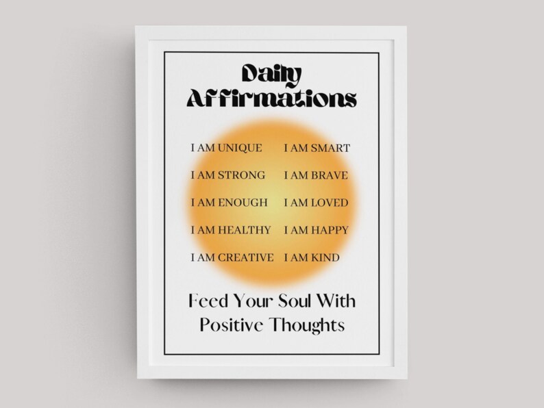 Printable Affirmation Poster Daily Affirmations Orange Aura Poster ...