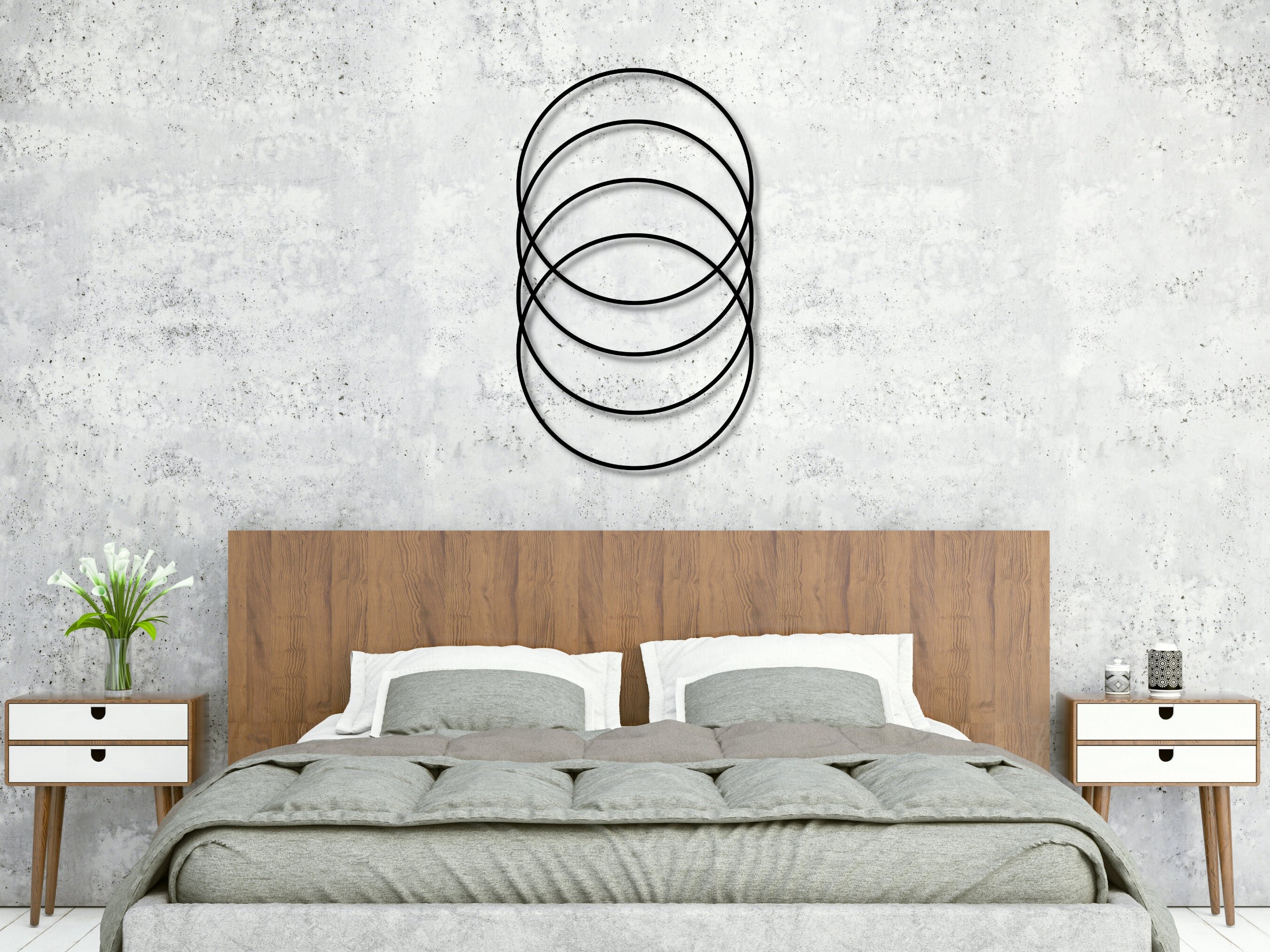 Abstract Circular Wall Art, Mid-century Modern Art Work, Minimalist ...