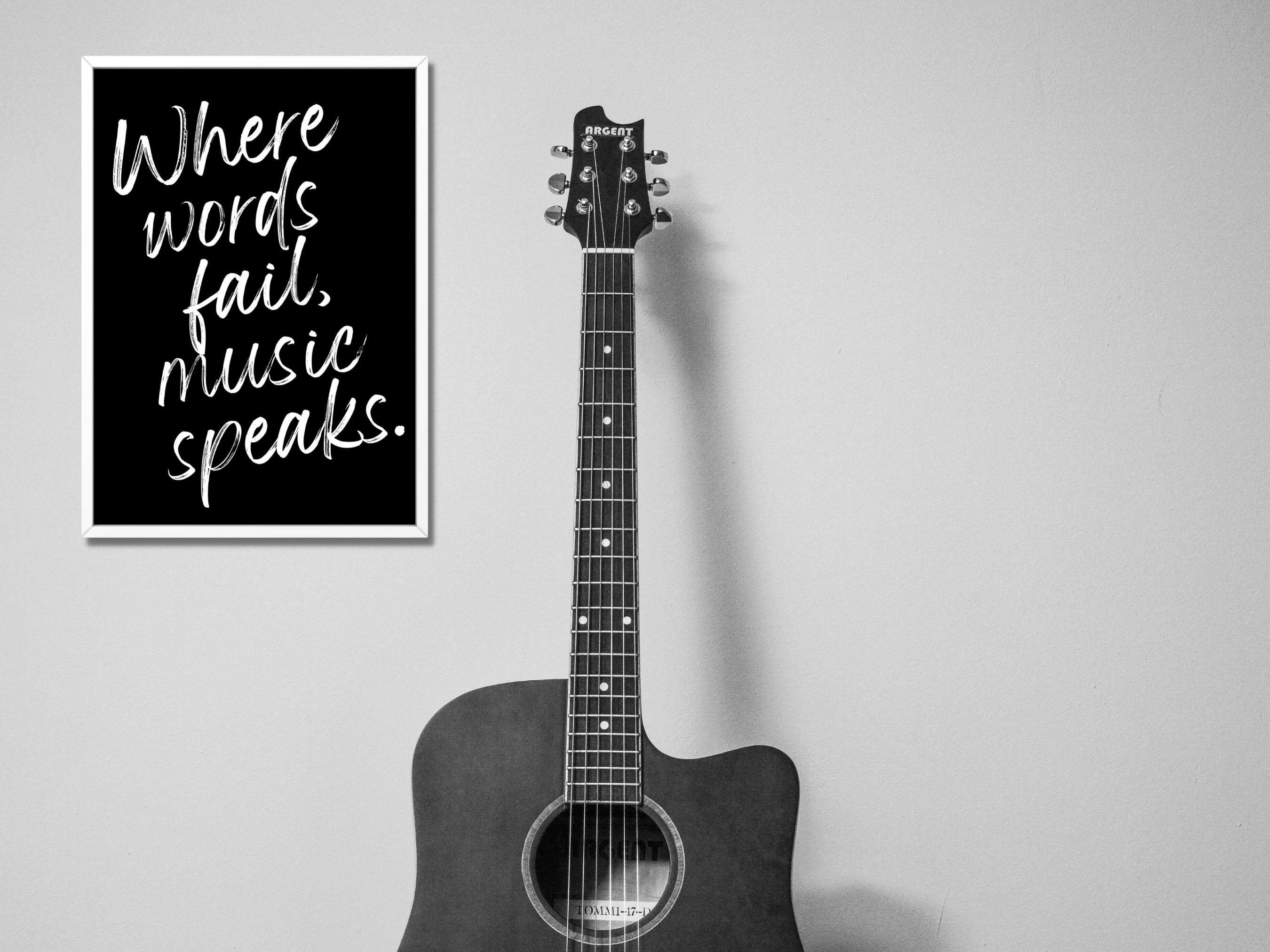 Where Words Fail Music Speaks, Wall Art, Definition, Printable ...