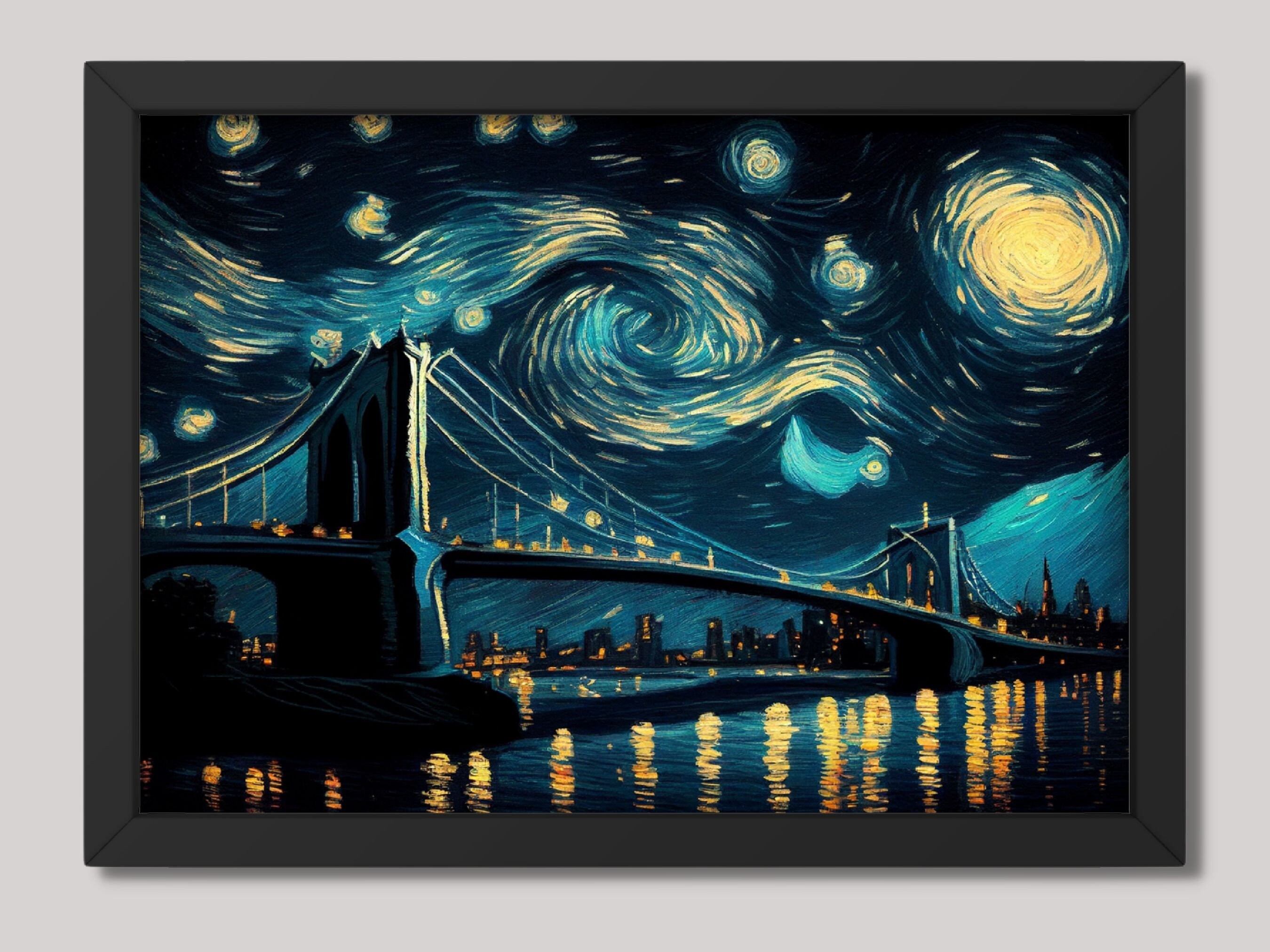 The Starry Night New York Print Maximalist Wall Art Brooklyn - Etsy