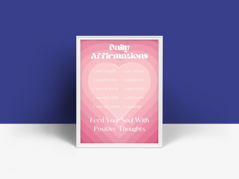 Daily Affirmations Aura Poster Positive Affirmation Print Mental Health ...