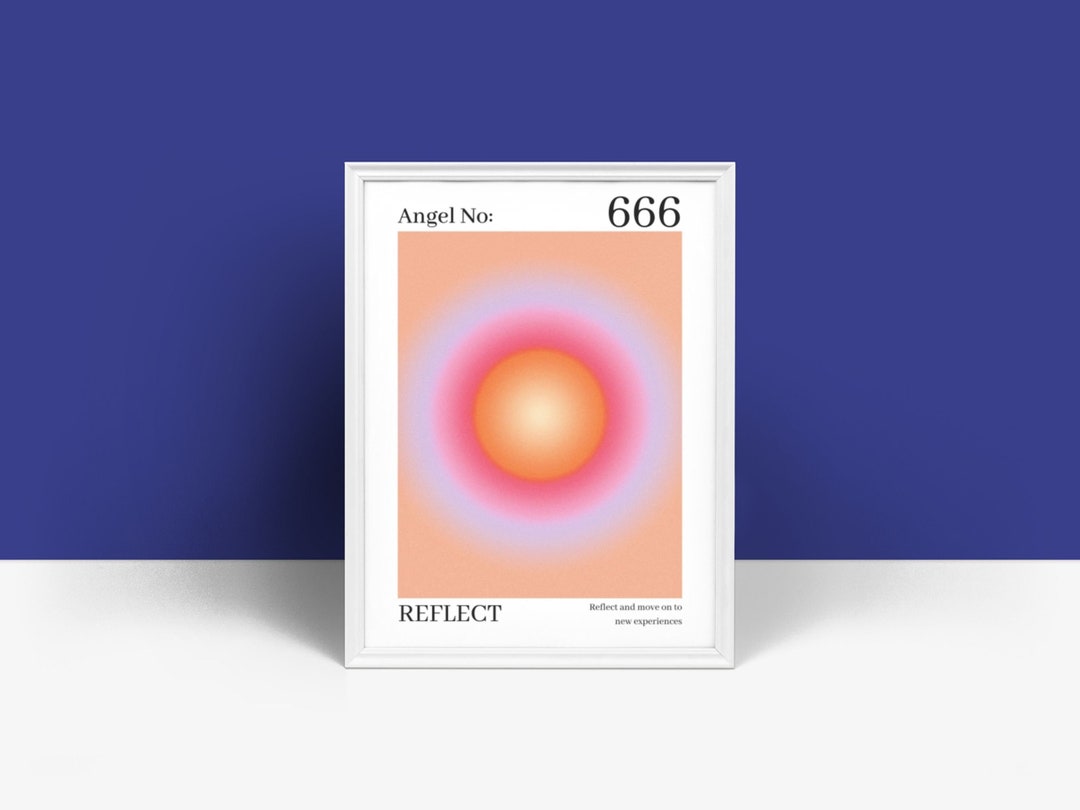 Angel Number 666 Printable Law of Attraction Print Aura Poster Retro ...
