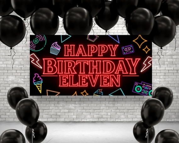 Neon Stranger Things Birthday Banner DIGITAL DOWNLOAD - Etsy