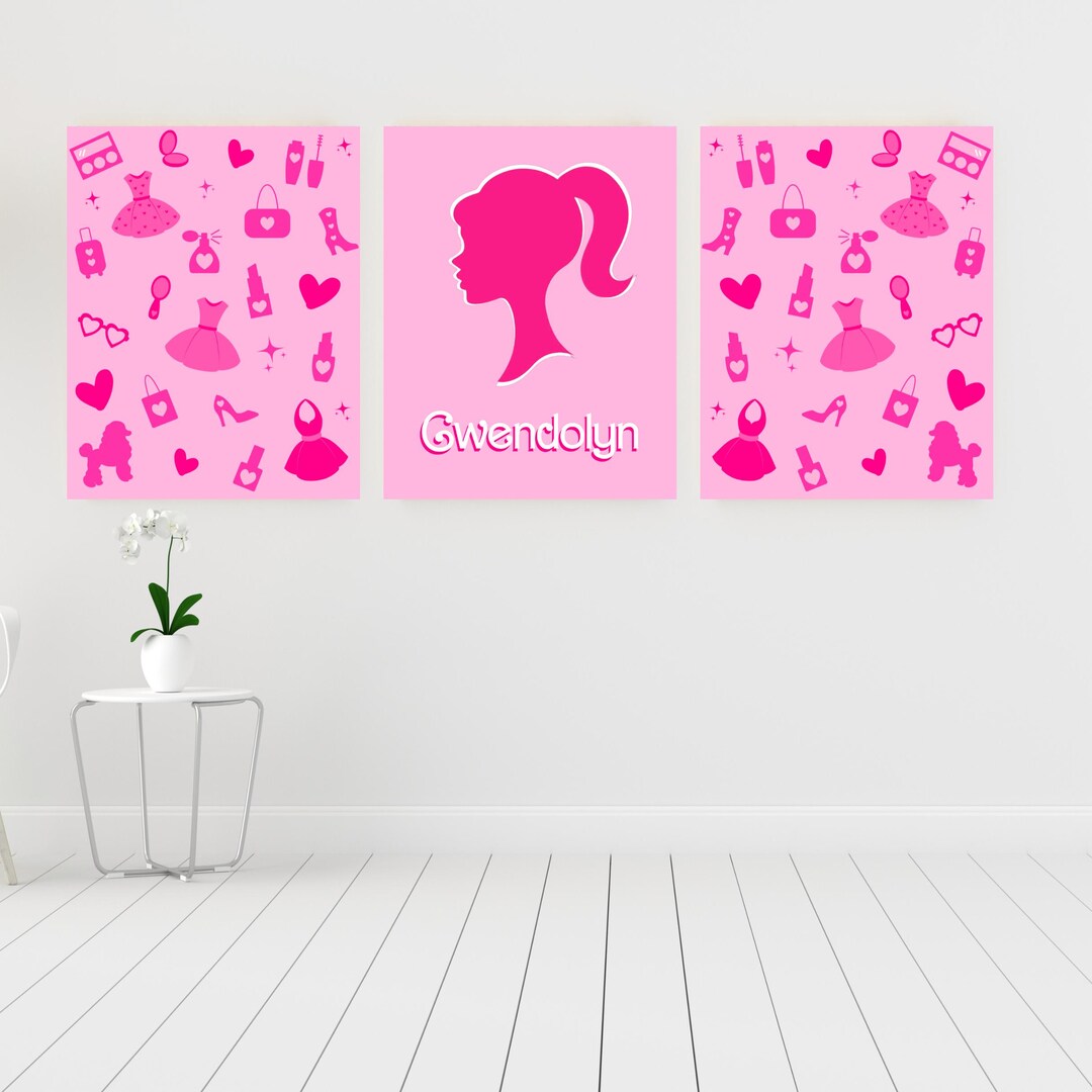 Barb Personalized Name Poster Set, Girls Bedroom Decor, Barb Prints ...