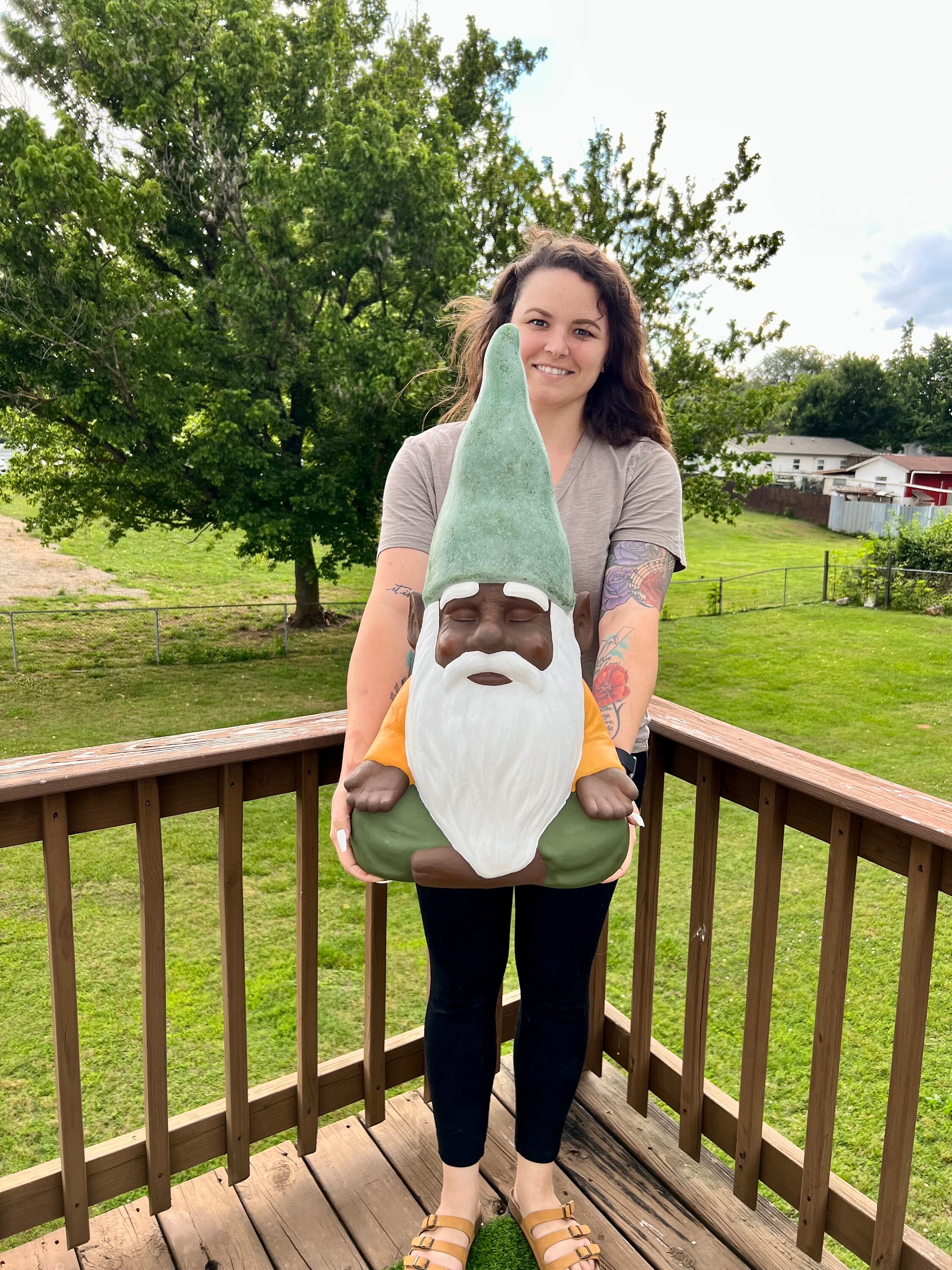 Giant 26 Black, African American Garden Gnome, Hand Painted - Etsy