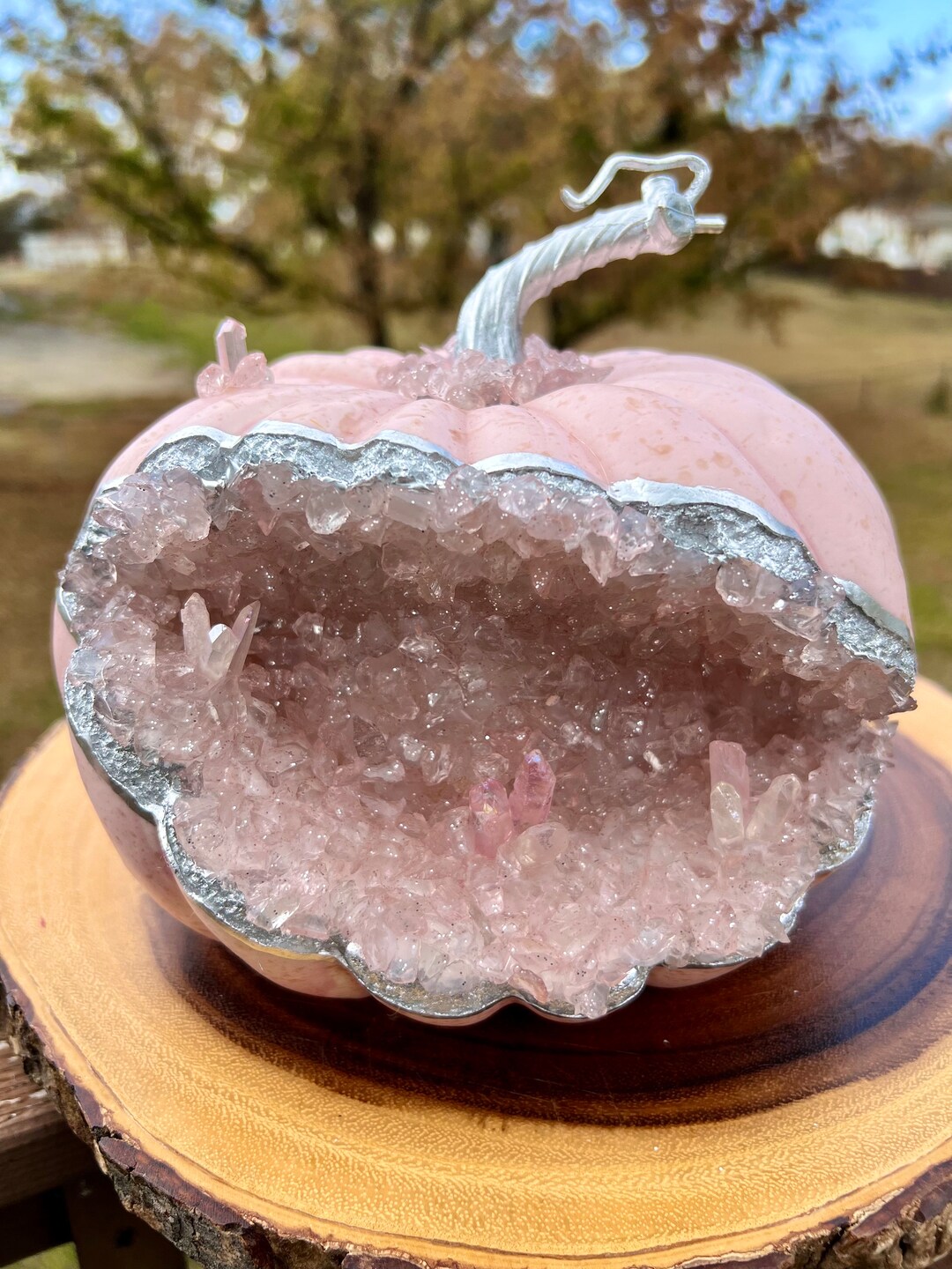 8 Pink Geode Pumpkin for Fall Decor and Thanksgiving - Etsy
