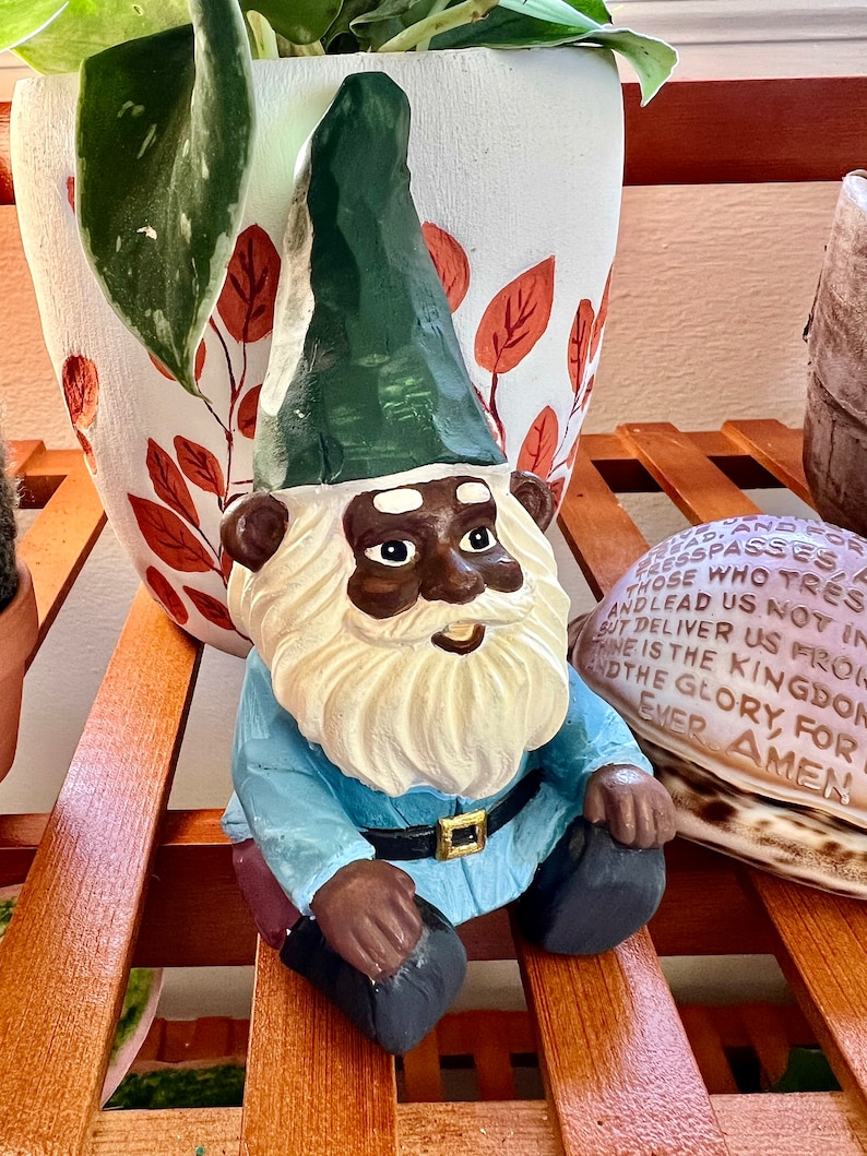 Black African American Garden Gnome Hand Painted Ceramic - Etsy
