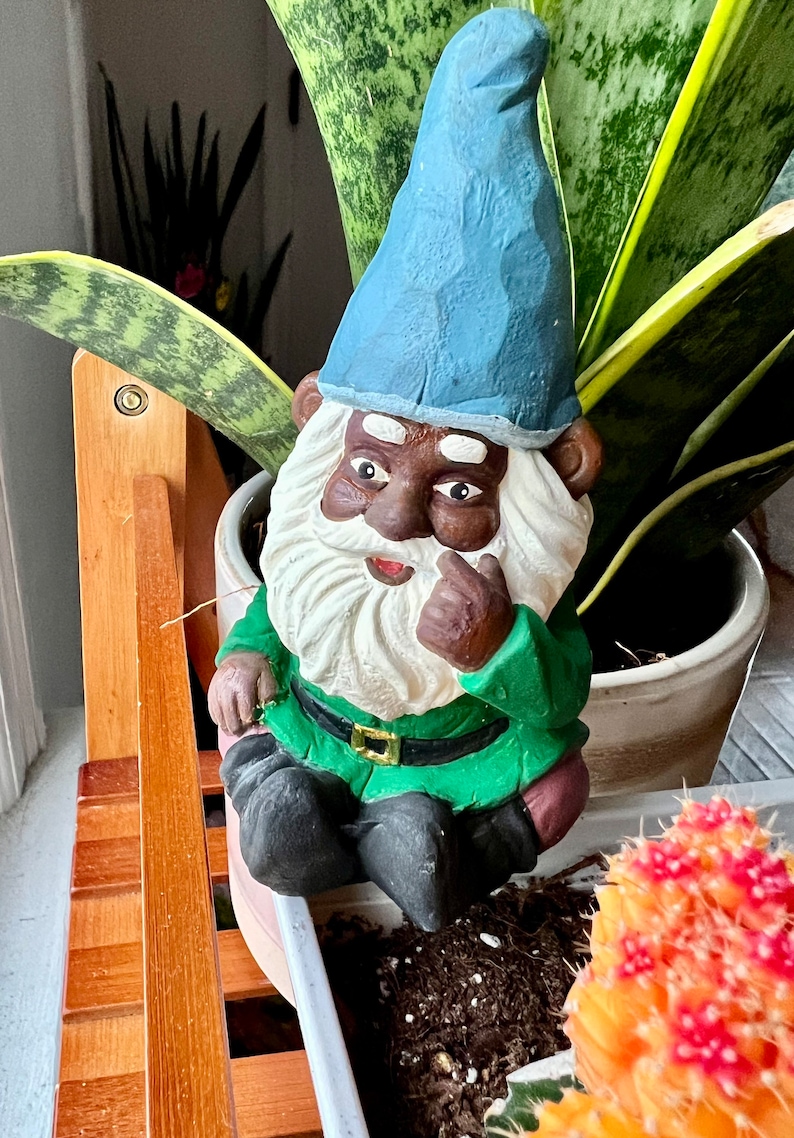 Black African American Garden Gnome Hand Painted Ceramic - Etsy