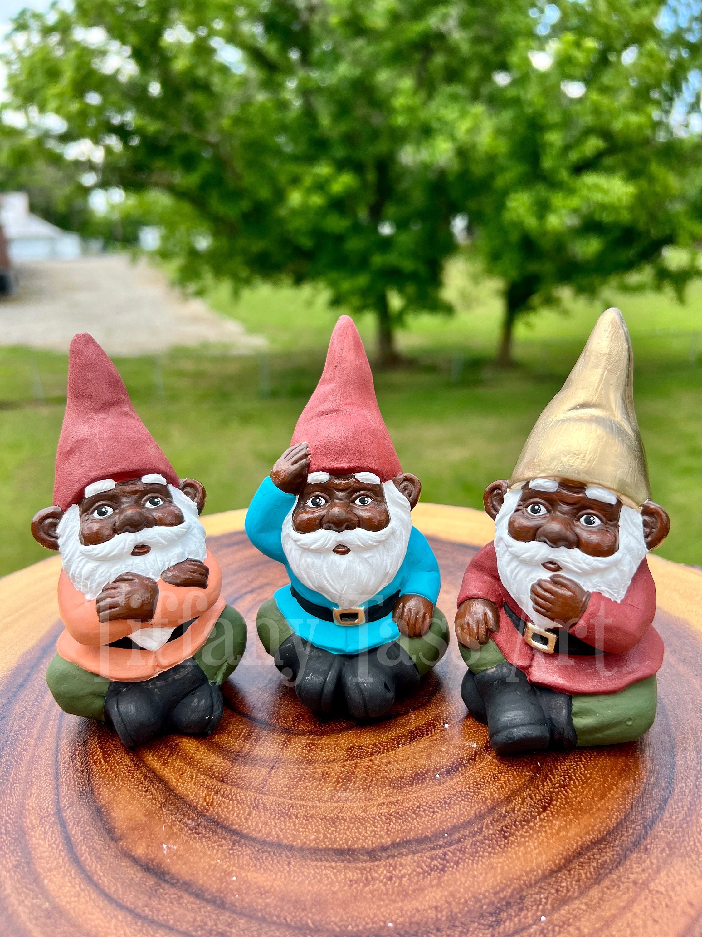 Black African American Hand Painted Garden Gnomes - Etsy