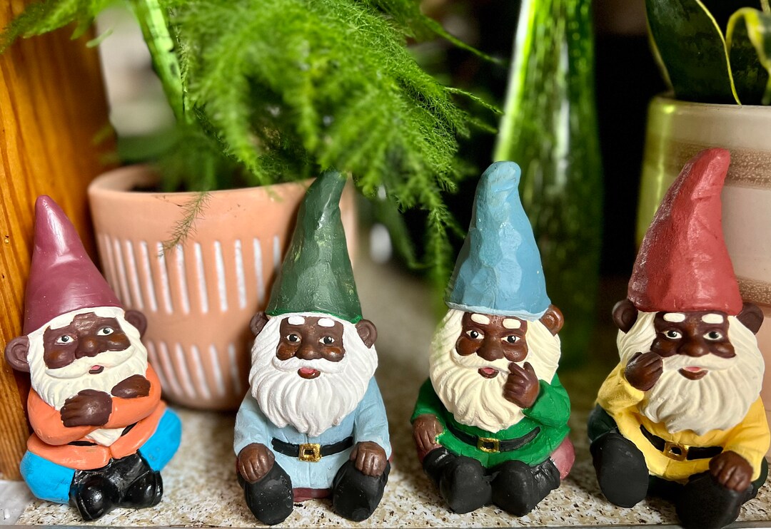 Black African American Garden Gnome Hand Painted Ceramic - Etsy
