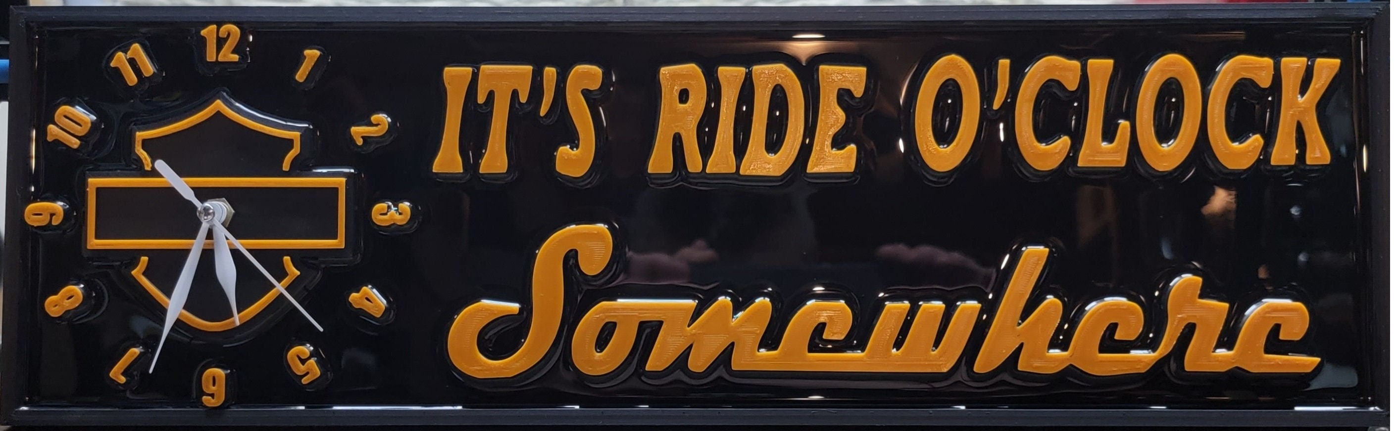 Truly Unique Biker Wall Clock It's Ride O'clock Somewhere made in USA ...