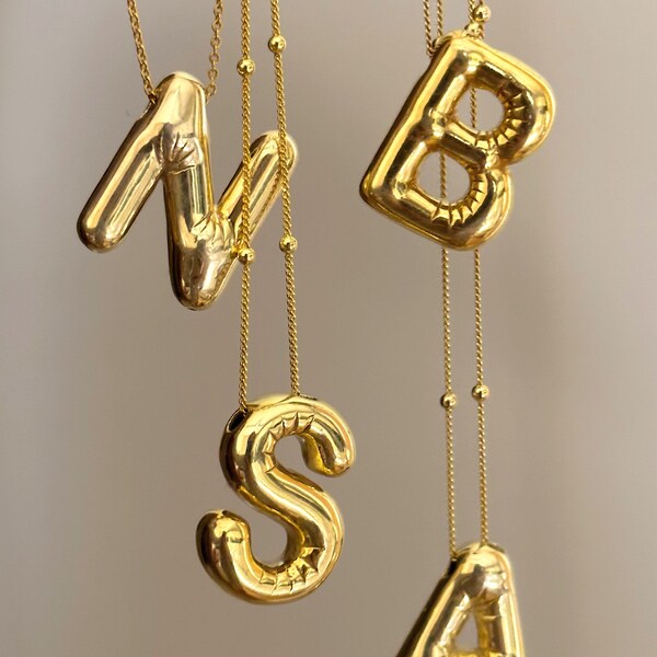 Puff Letter Necklace - Etsy Australia