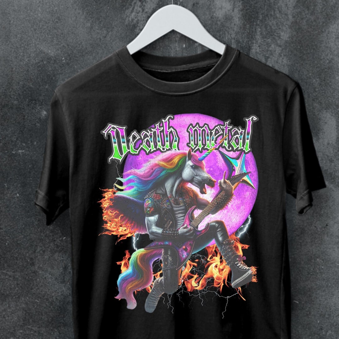 Stylish Death Metal Shirt,unicorn Tshirt,punk Rock Shirt,black Metal ...