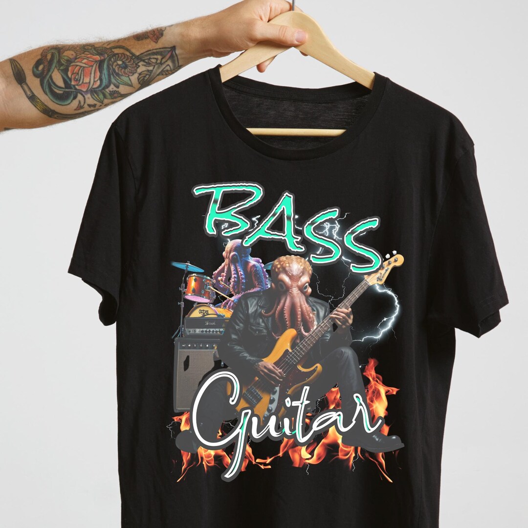 Octopus Bass Guitar Player T-shirt: Musician Gift - Etsy